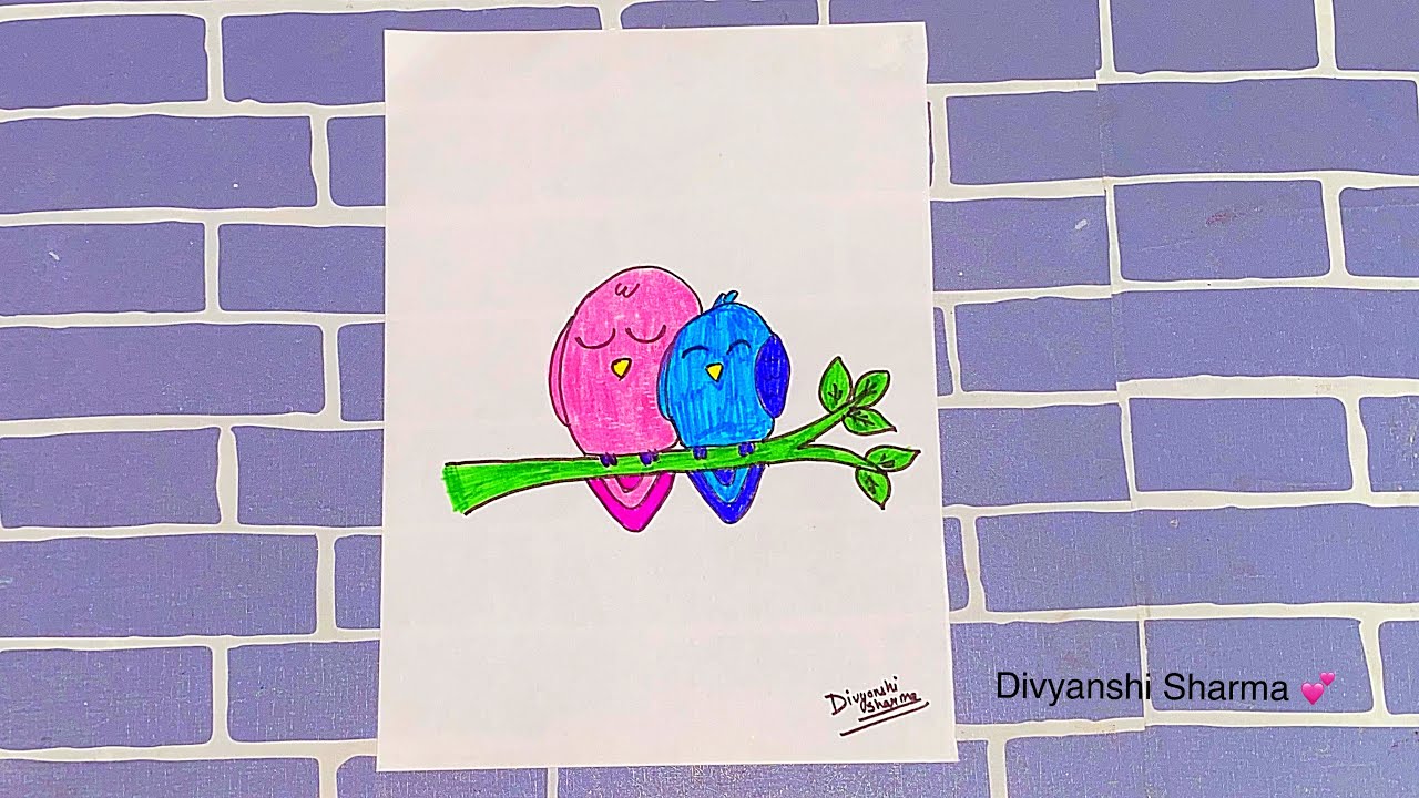 2 birds 🕊️drawing || Divyanshi Sharma 💕 - YouTube