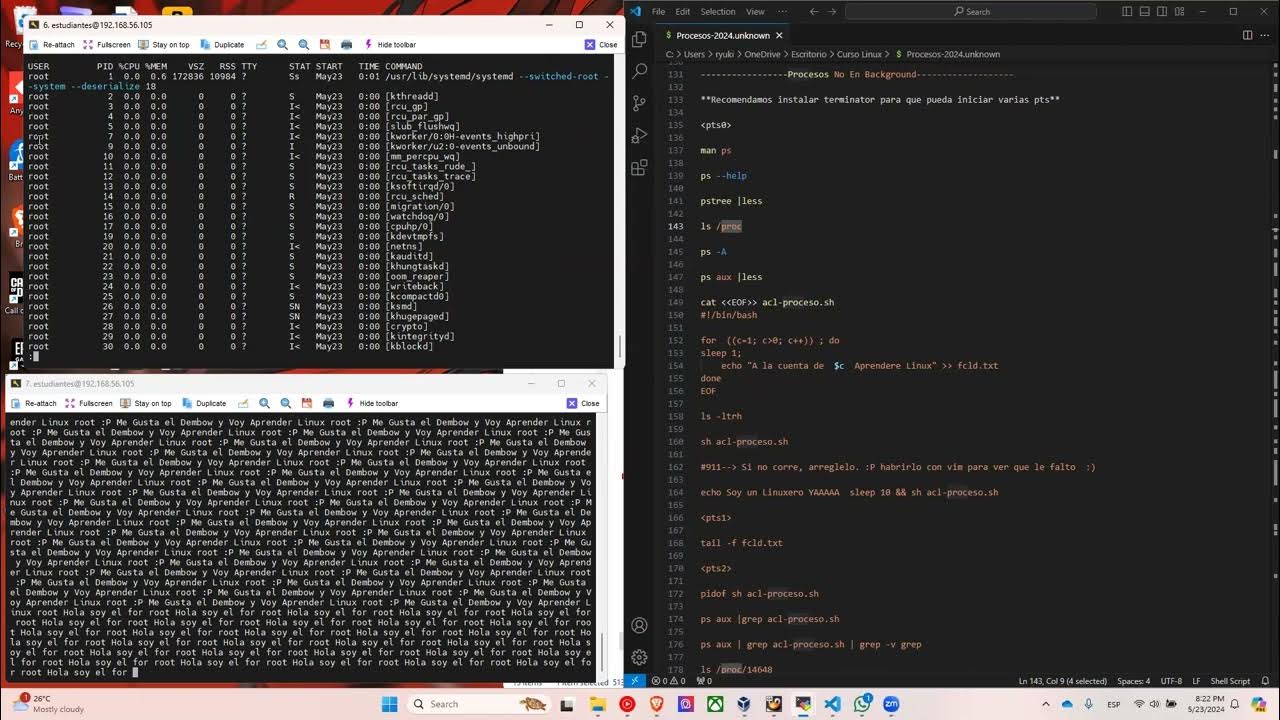 Diplomado Linux- 110 Comandos para Crontad - Procesos - Usuarios - Scripts - en Linux 8 - YouTube