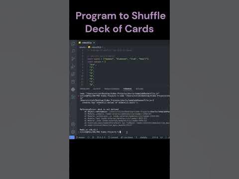 Program to Shuffle Deck of Cards #codesecret #programming #viralshort - YouTube