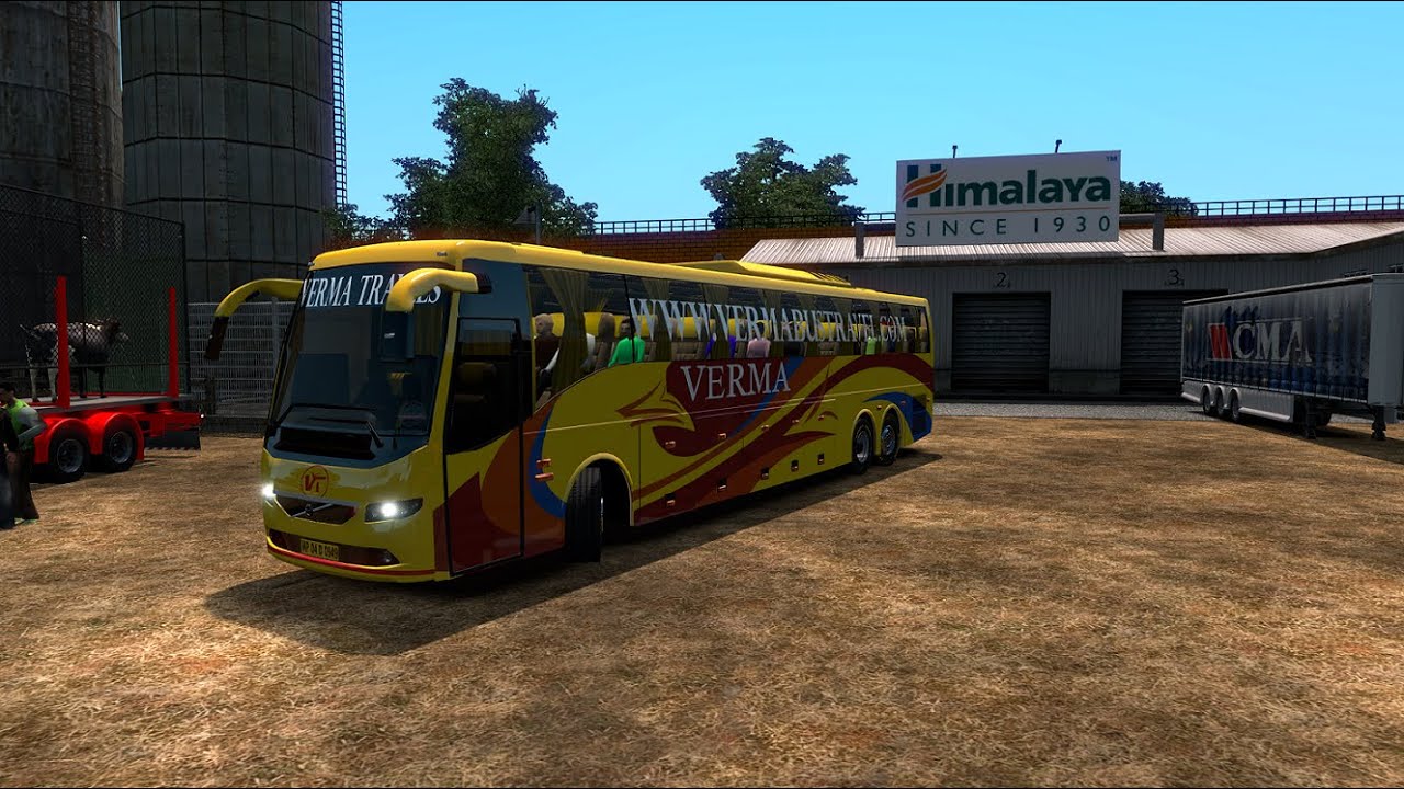 🇮🇳 VERMA TRAVELS VOLVO B11R Bus Drive in Village Congested Road । ETS2 ...