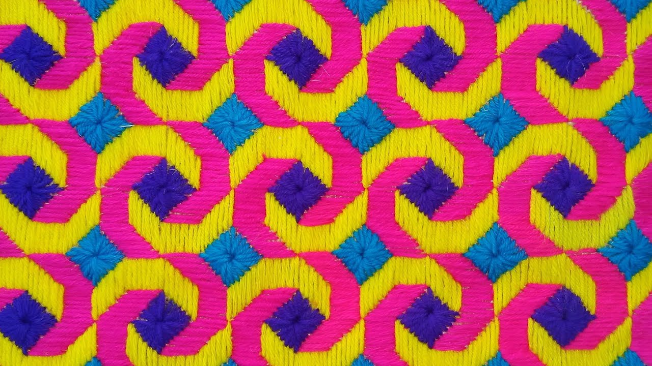 Sitting mat/Asan/3D Ashon making idea. Hand embroidery with wool on ...