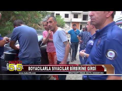 SAMSUN'DA İNŞAAT İŞÇİLERİ KAVGA ETTİ YARALILAR VAR