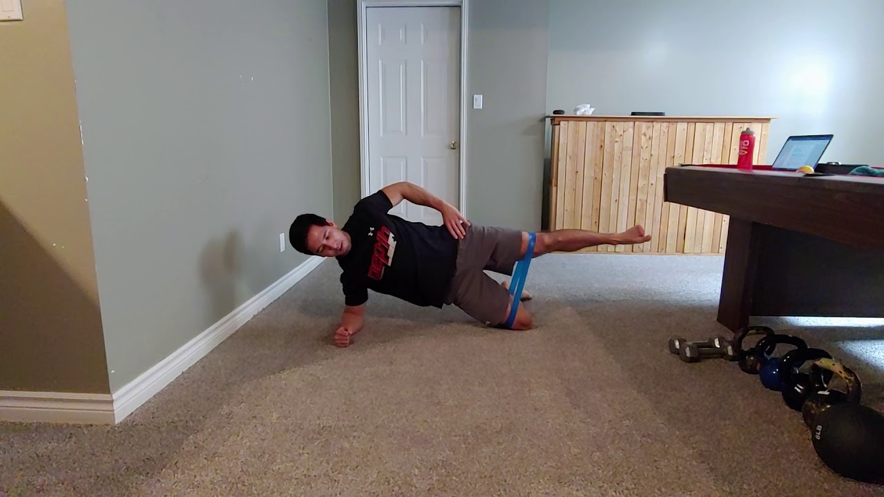 Kneeling Side Plank + Mini Band Top Leg Lift - YouTube