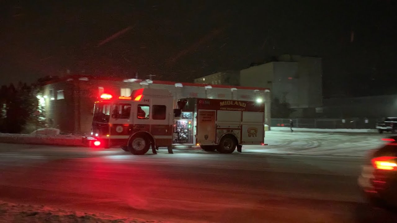 Midland fire department. Rescue 1 responding. - YouTube