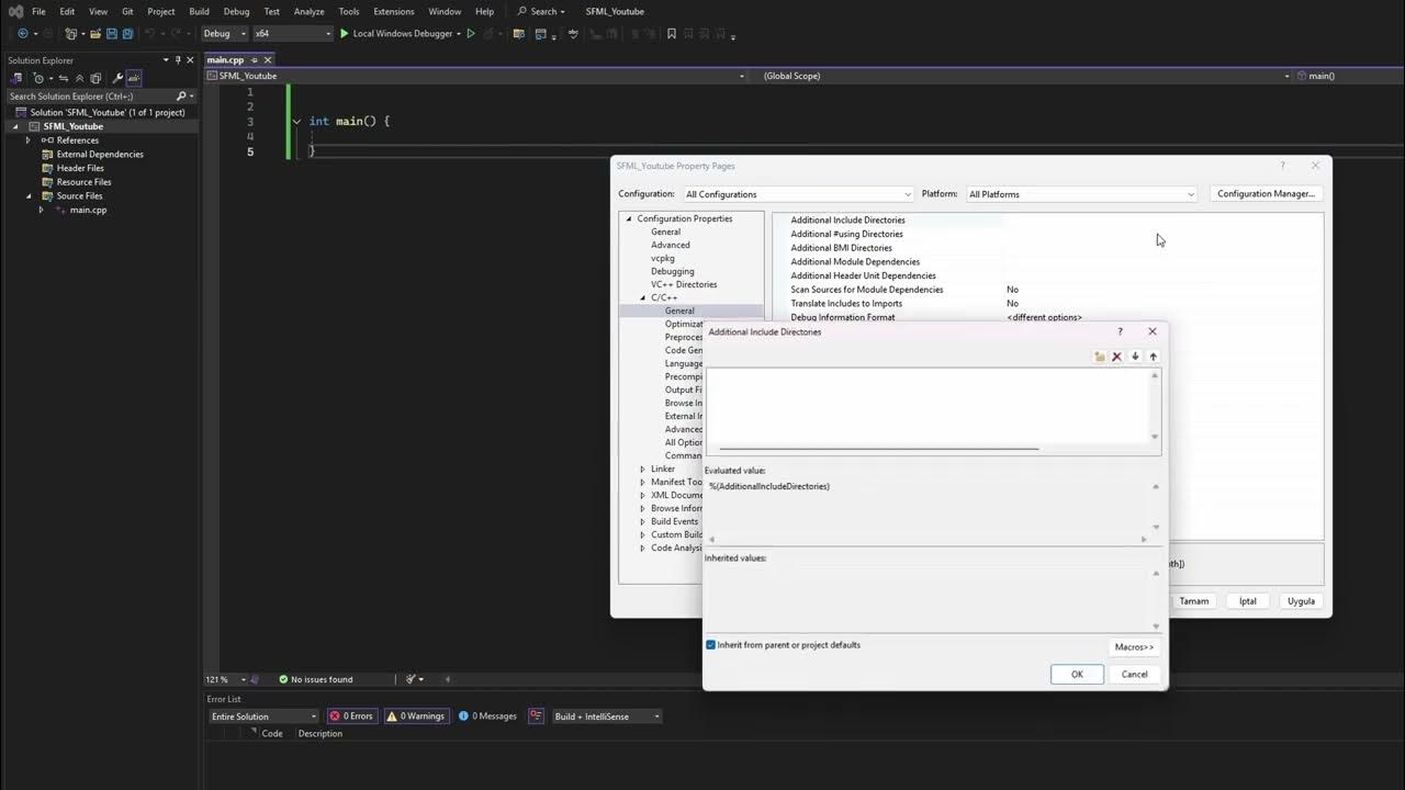 SFML + Visual Studio 2022 Kurulumu (EN subtitles) - YouTube