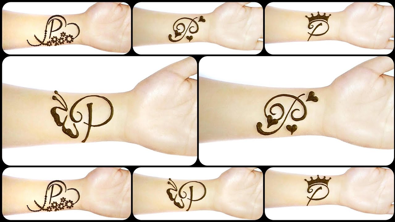 "P" letter henna mehndi design | "P" mehndi design | "P" tattoo| mehndi ...