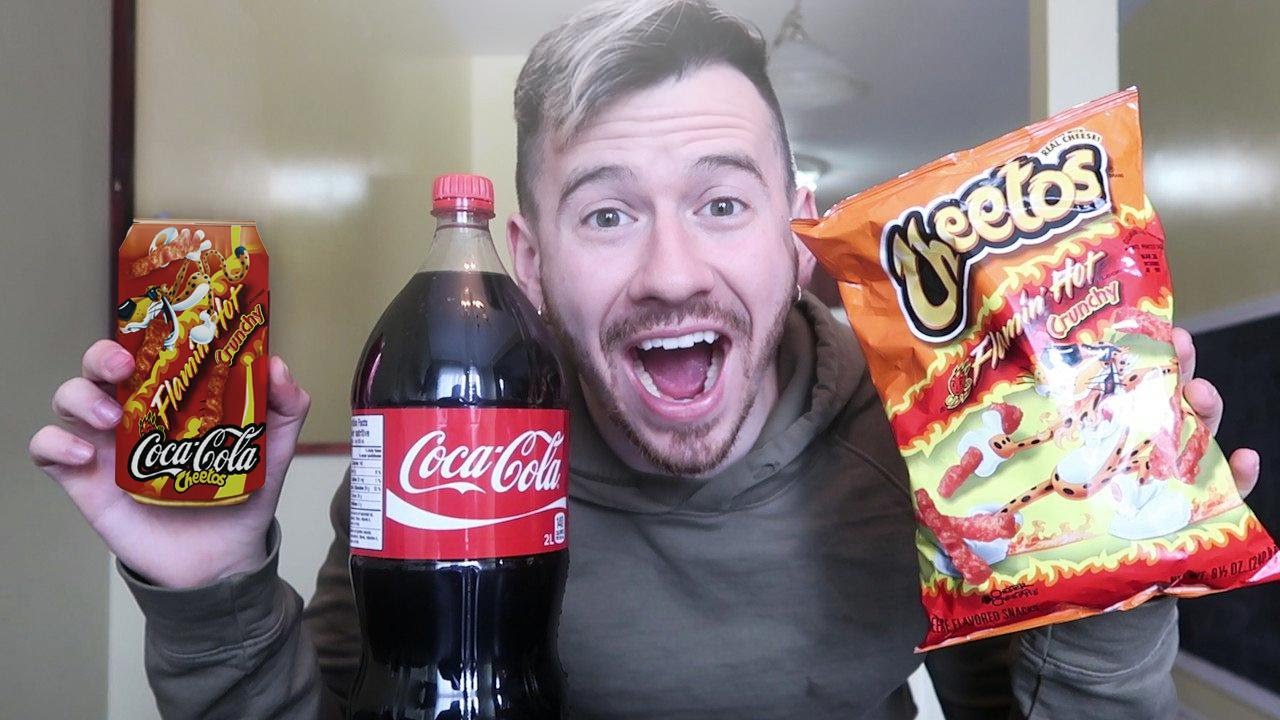 DIY FLAMING HOT CHEETOS COKE TASTE TEST!! - YouTube