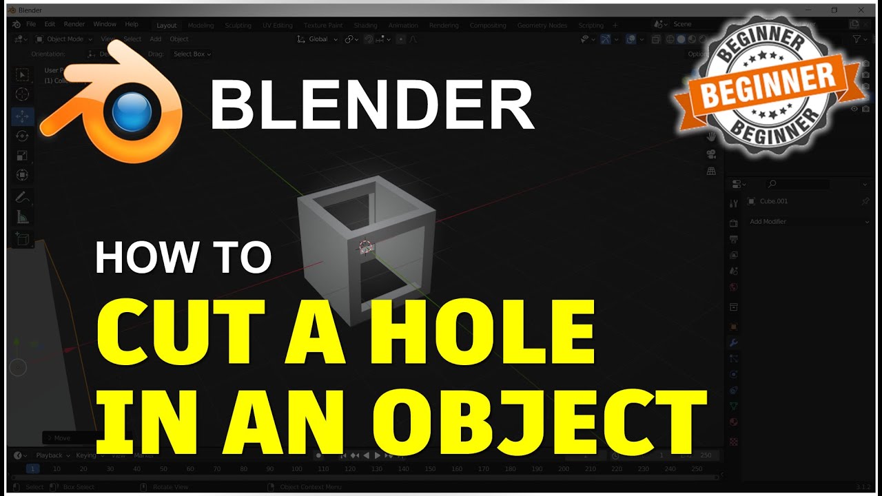 Blender How To Cut A Hole In An Object Tutorial YouTube Blender How To Cut A Hole In An Object Tutorial YouTube