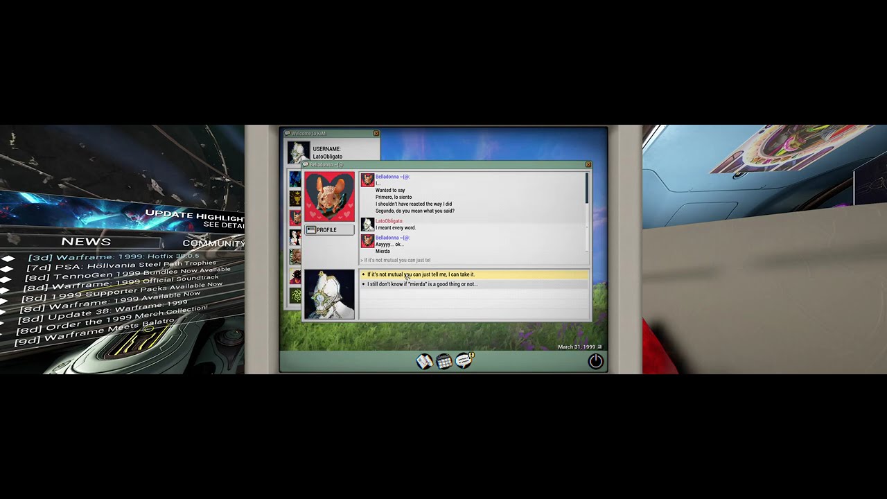 Warframe - Lettie Dating Conversation - YouTube