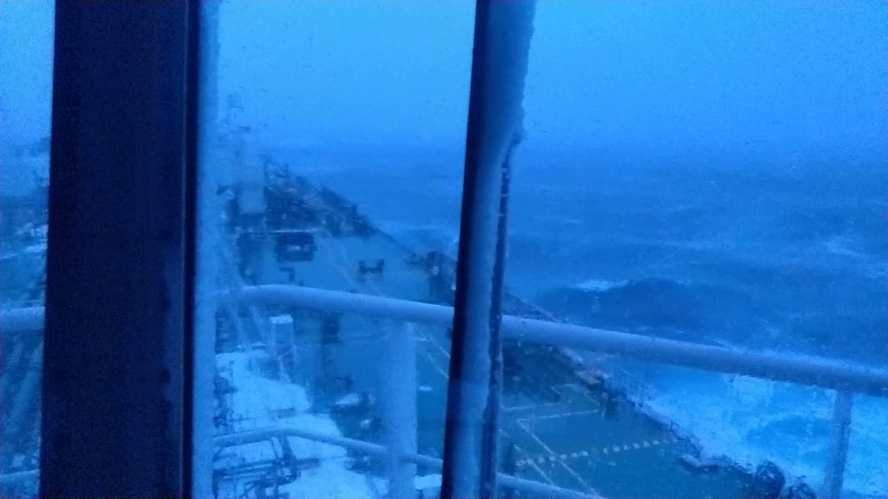 North Atlantic in the winter - YouTube