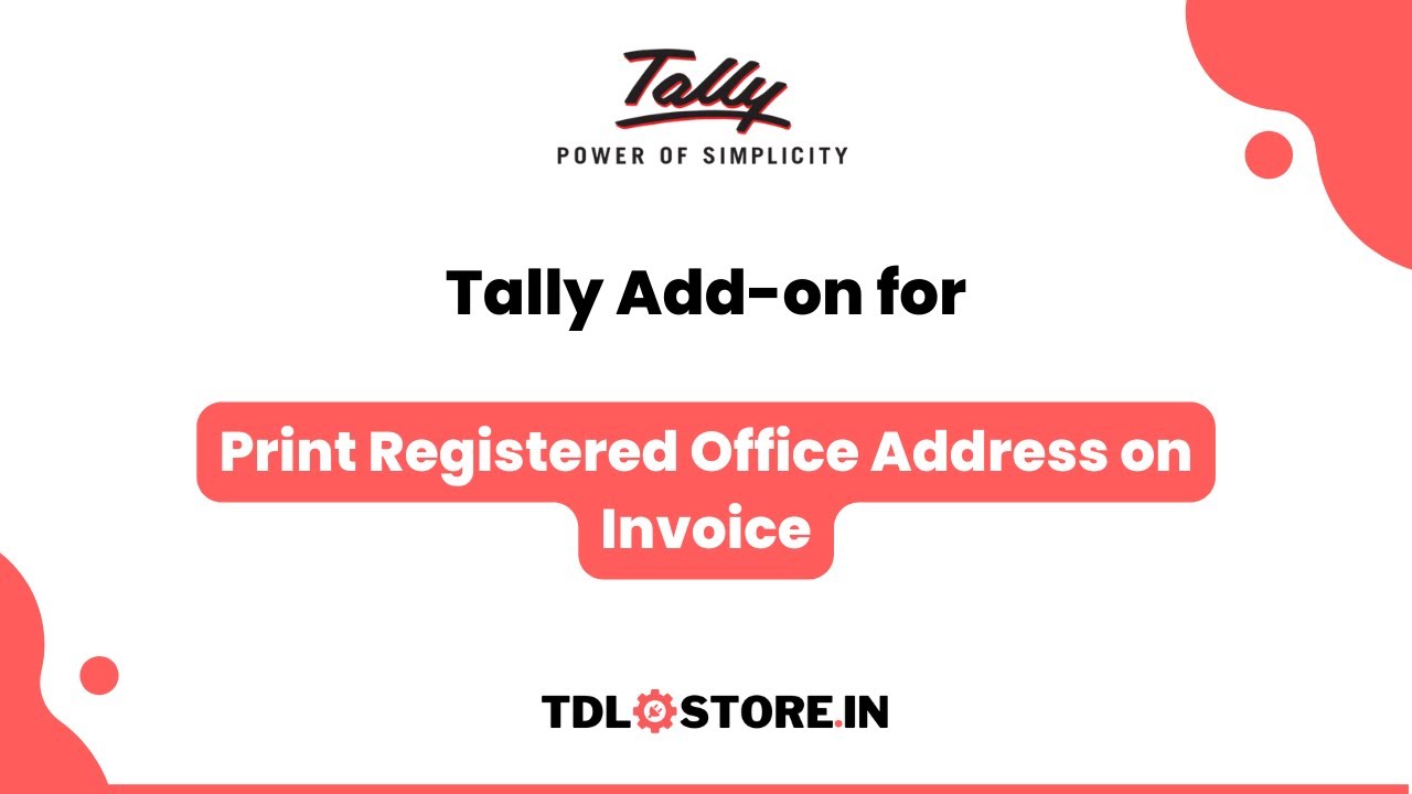 TDL for Registered Office Address Printing on #Tally Invoice # ...