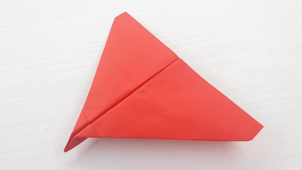 Origami easy paper triangle plane with Ski - YouTube