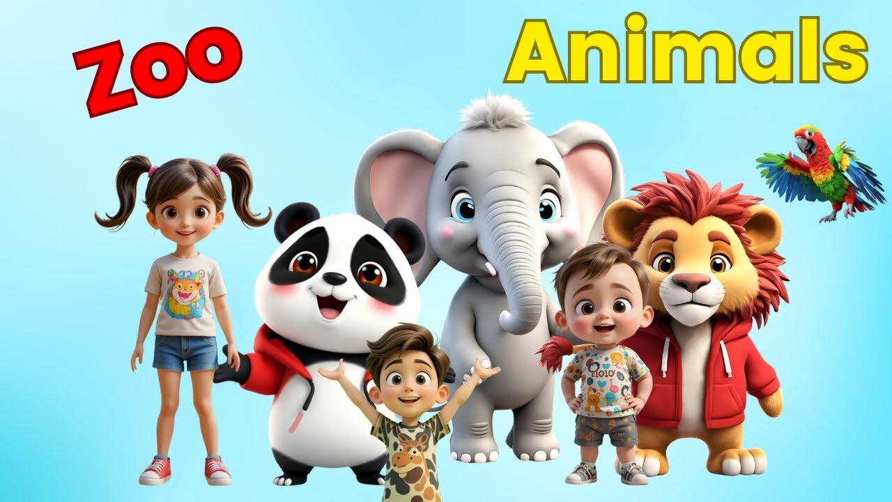🎶 Zoo Animal Sounds Song for Kids Flamingo, Rhino, Cheetah, Panda ...