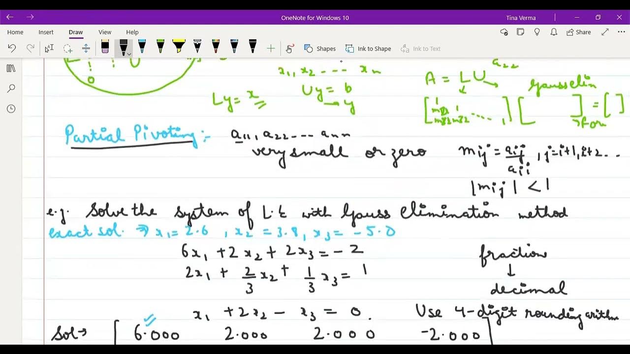 L17 Partial and scaled pivoting in Gauss elimination method - YouTube