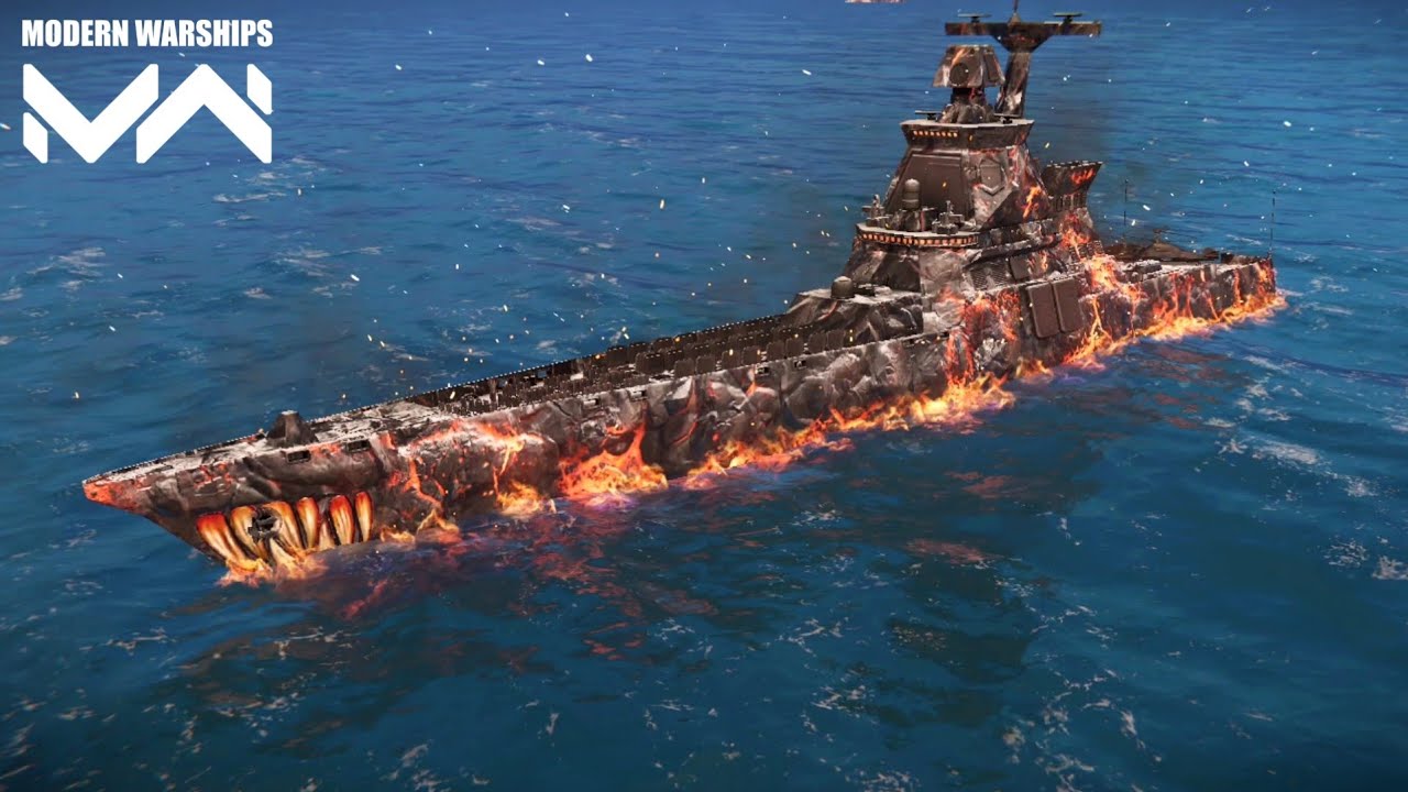 Modern Warships: the burning ship RF PROJECT 2145 in action. - YouTube