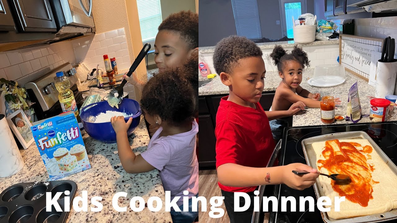 Kids Cooking Dinner + Clean with Me | The Drake Family - YouTube
