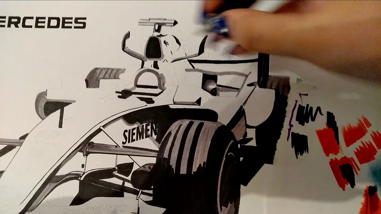 McLaren Mercedes F1 drawing - by Rubi Art - YouTube