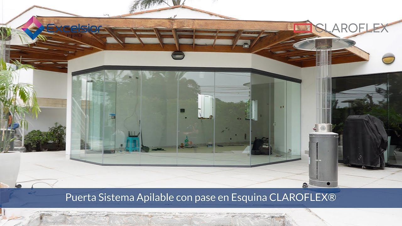 Puerta Sistema Apilable con pase en dos ángulos de 135° CLAROFLEX® Pivot - Excelsior Perú - YouTube