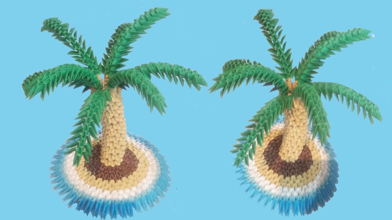 How to make 3d origami Palm Tree | Part2 - YouTube