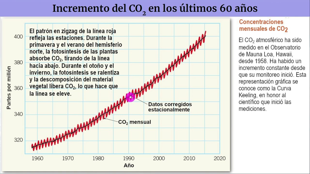 Incremento del CO2 atmosférico en el periodo 1958-2015 - YouTube