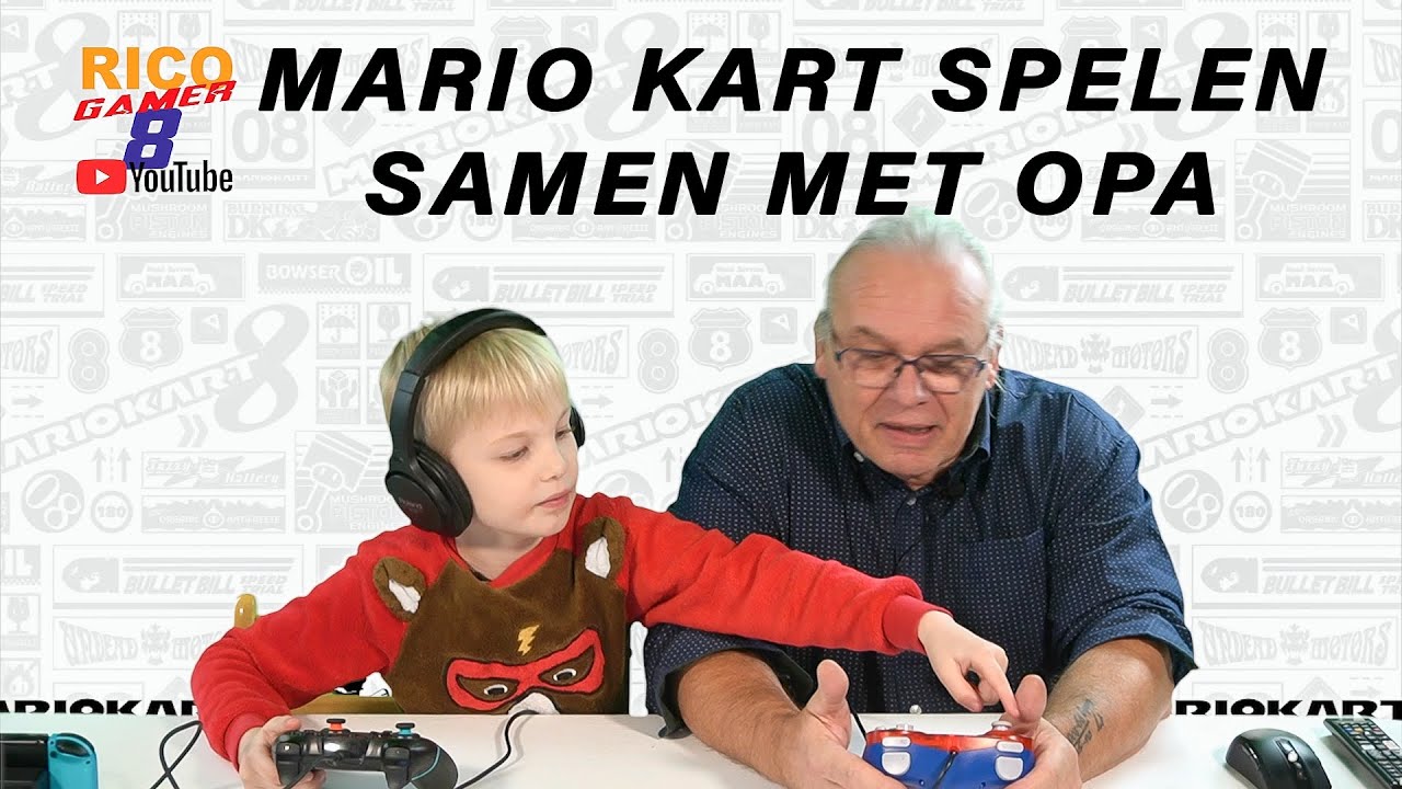 Mario Kart spelen samen met opa. Opa's eerste keer! Met opa gamen ...