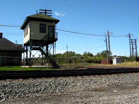 CSX hauling the Loram Rail-Vac - YouTube