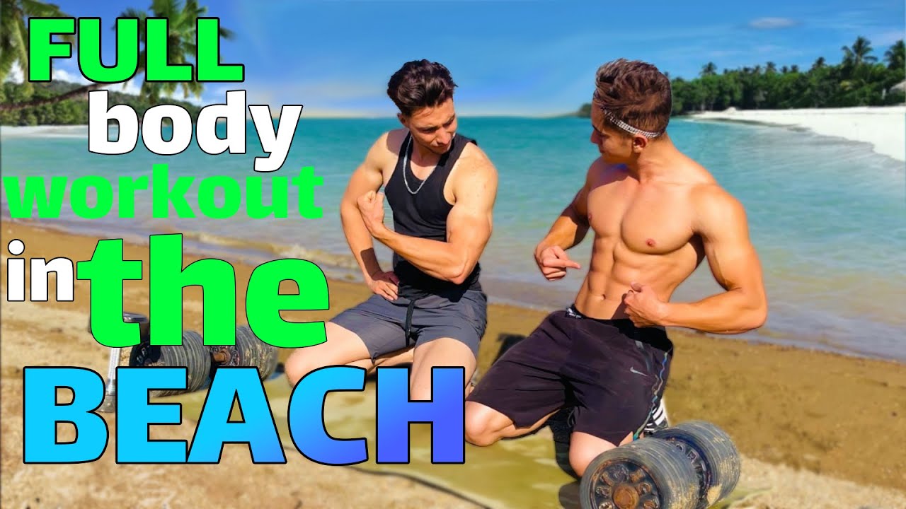 5 min FULL BODY WORKOUT ( at BEACH) MUSCLE BUILDING , FULL BODY 🏝# ...