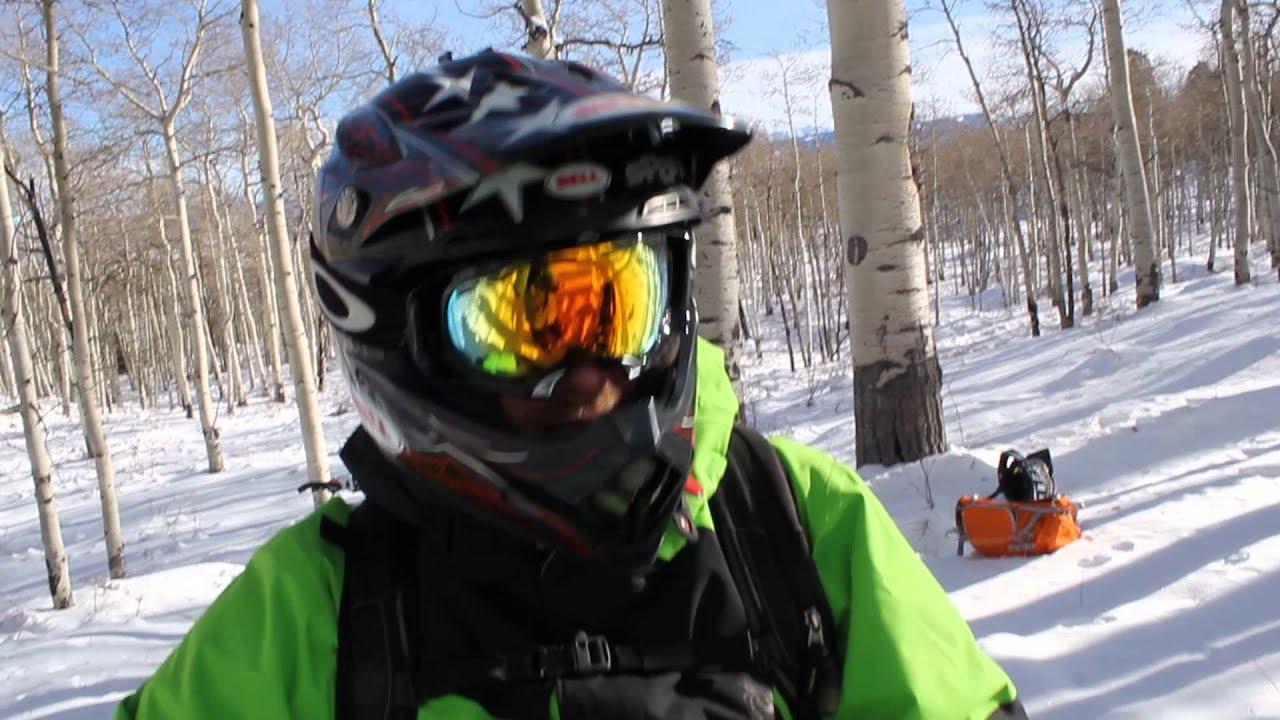 How To Sidehill Down Steep Trees on a Snowmobile - YouTube