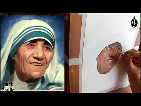 TRIBUTE TO BHARAT RATNA MOTHER TERESA ON HER 110 BIRTHDAY ANNIVERSARY.|OIL PAINTING | SPEED PAINTING