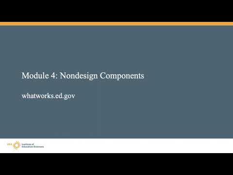 WWC Single Case Design Training, Module 4: Nondesign Components - YouTube