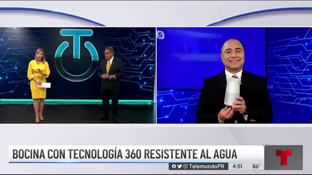 Esta bocina se conecta vía Bluetooth. Produce sonido a 360° o sea en todas las direcciones ...