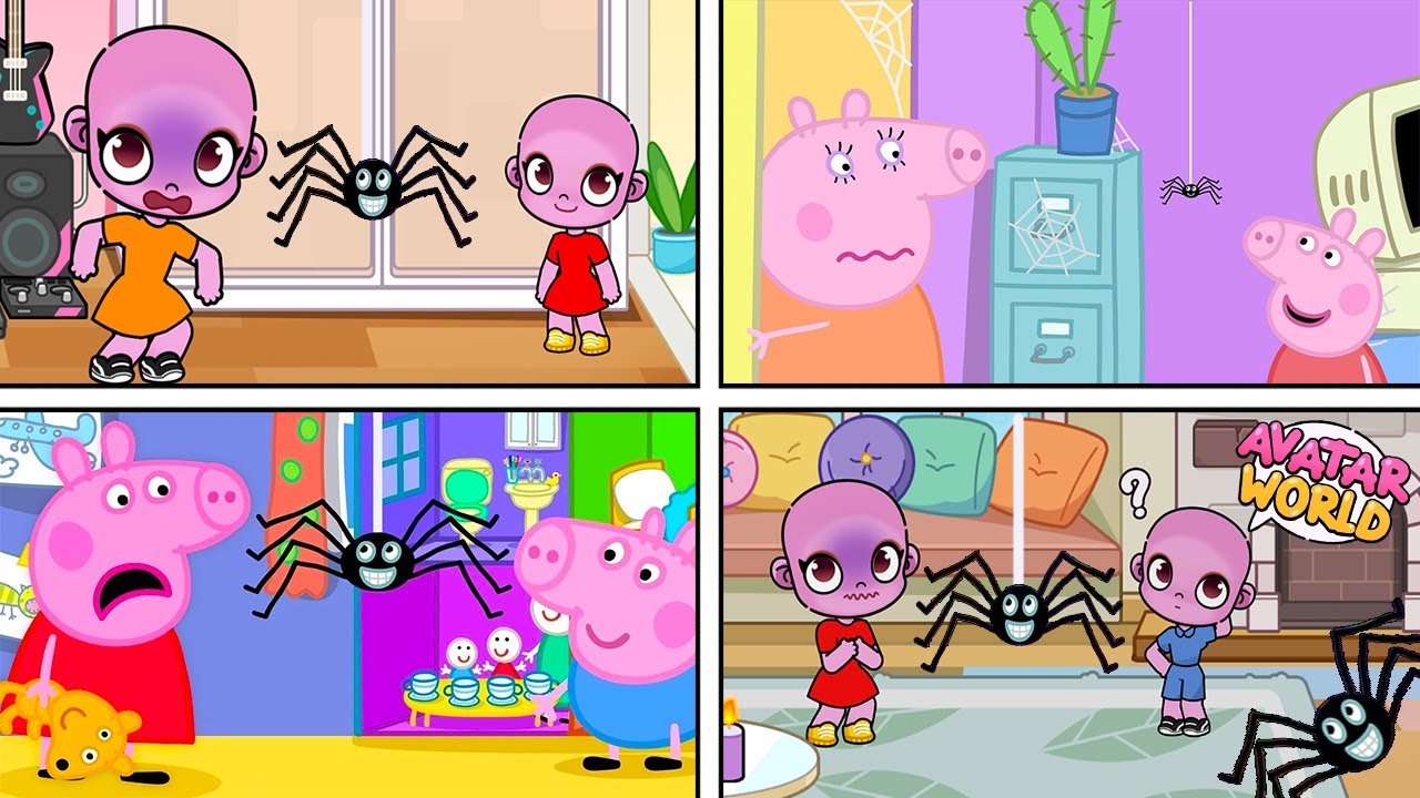 Peppa Pig met a SPIDER in Avatar World | Spider Web - YouTube
