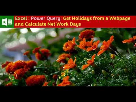 Excel : Power Query: Get Holidays from a Webpage and Calculate Net Work Days - YouTube