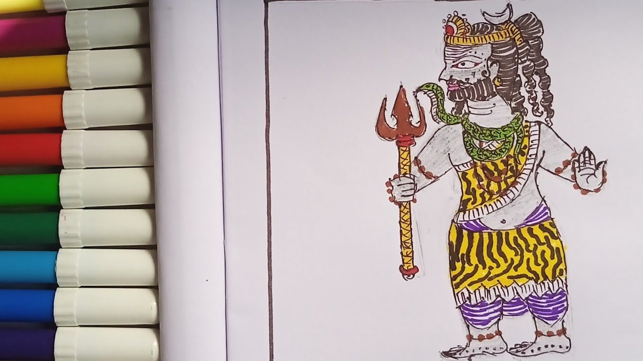 How to draw a Pattachitra Painting : Lord Shiva | FORMS OF ART | - YouTube