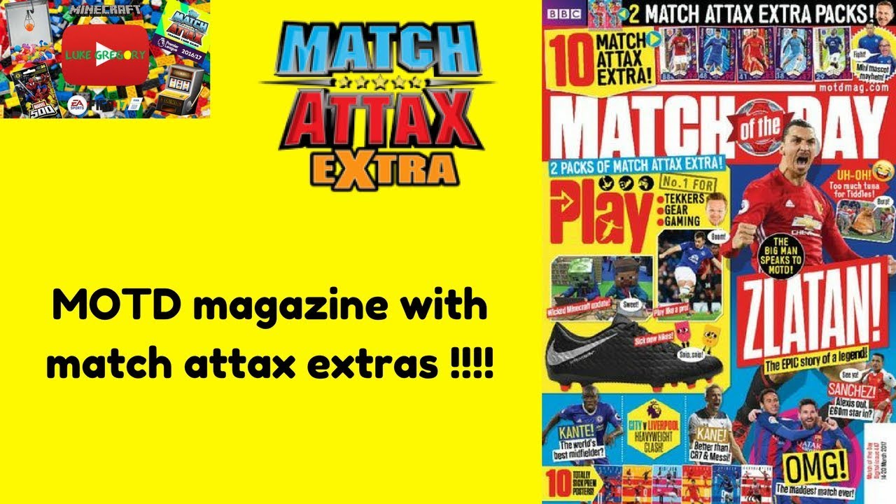 MOTD magazine with match attax extras !!!! - YouTube