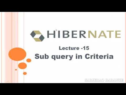 how to write subquery in Criteria? DetachedCriteria in Hibernate. - YouTube