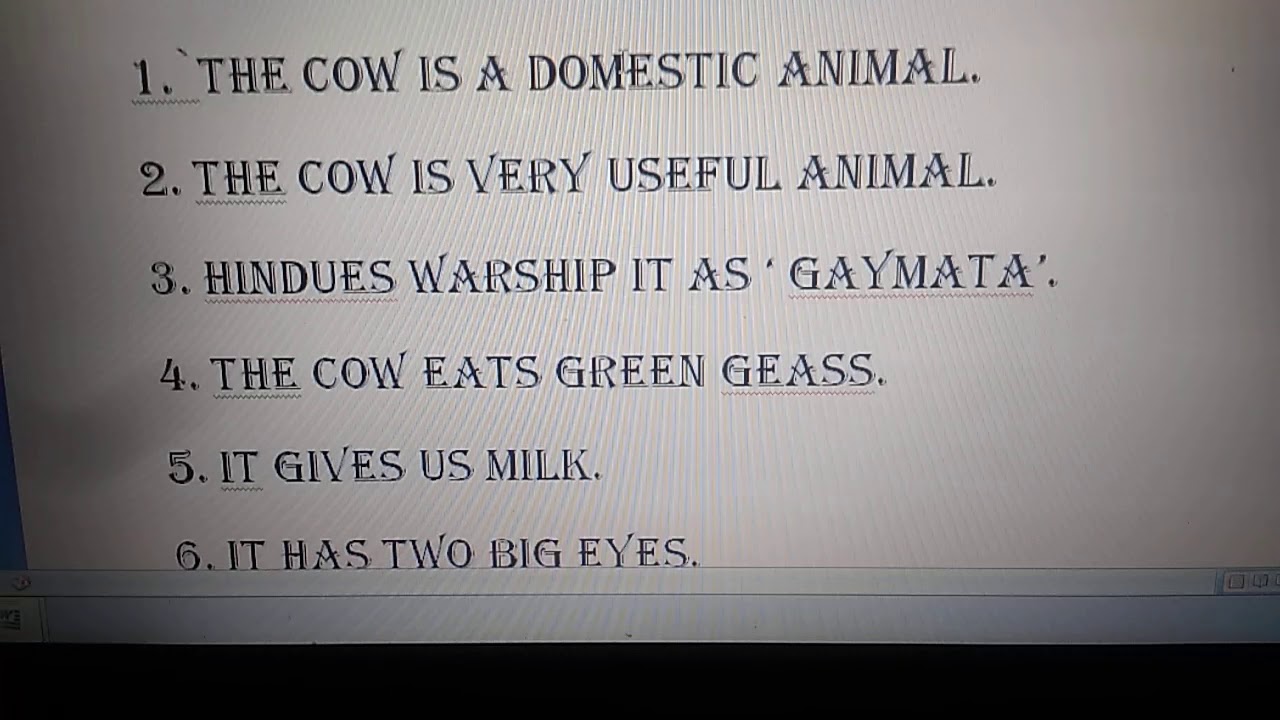 how to write paragraph on cow - YouTube