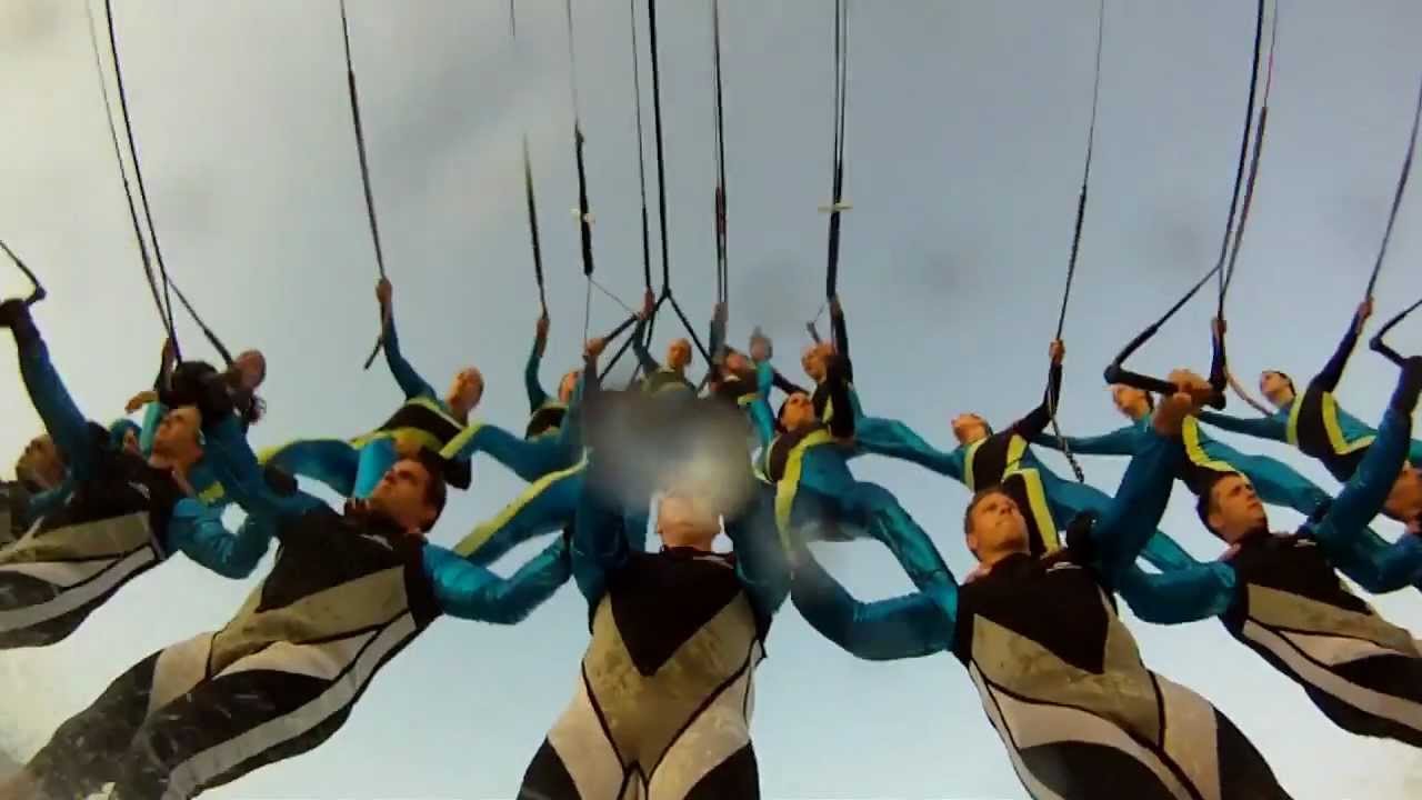 Mad-City Ski Team 2012 Team's First 5-High Human Pyramid - YouTube