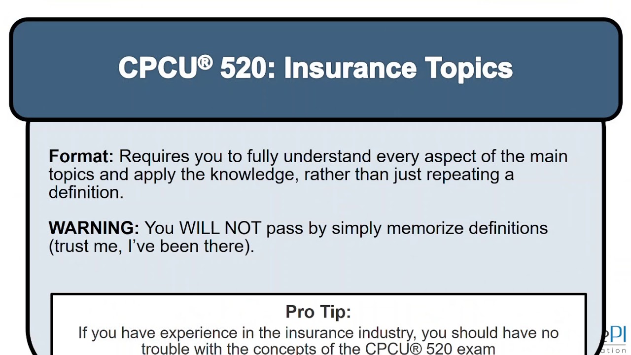 CPCU® 520 Difficulty (CPCU® 520 Video Series Part 2) - YouTube