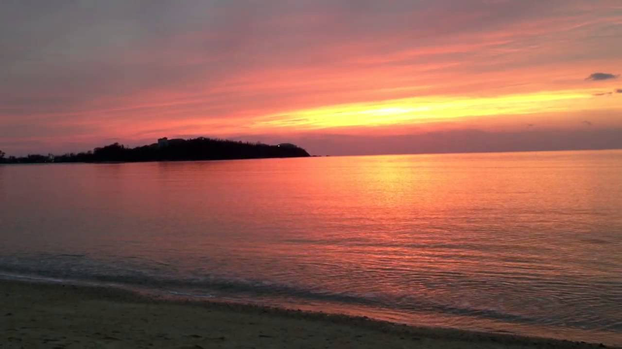 Sunset at Nago citizen beach Okinawa Japan - YouTube