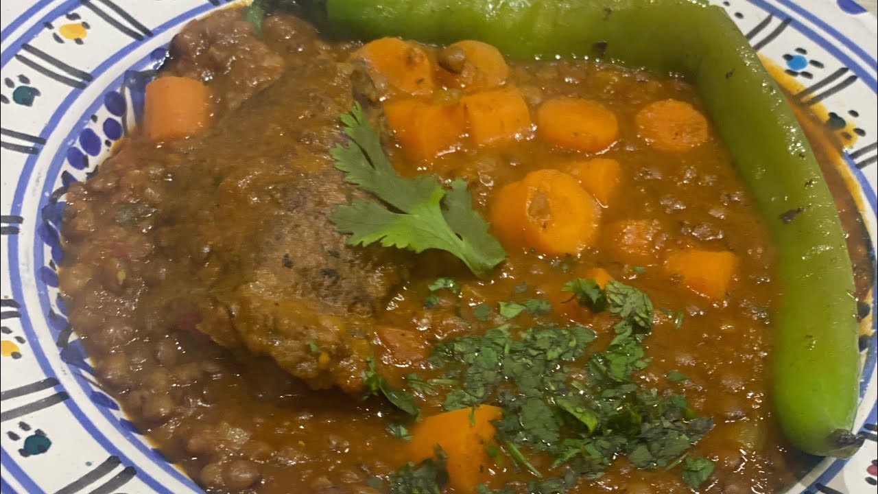 Marqat a3dess / lentilles bœuf carottes recette simplifiée réalisée au ...