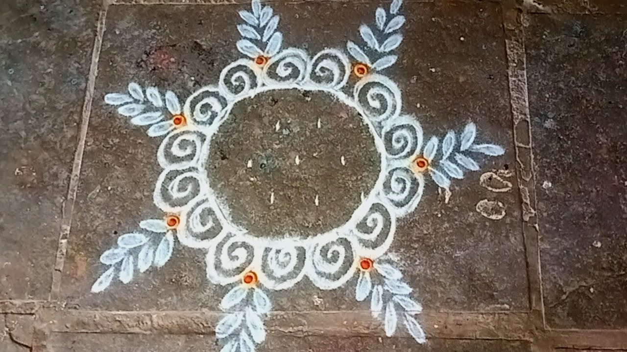 Beautiful Rangoli Designs 🌻 Creative Round Kolam muggulu 🌻 5×3 dots 🌻 ...