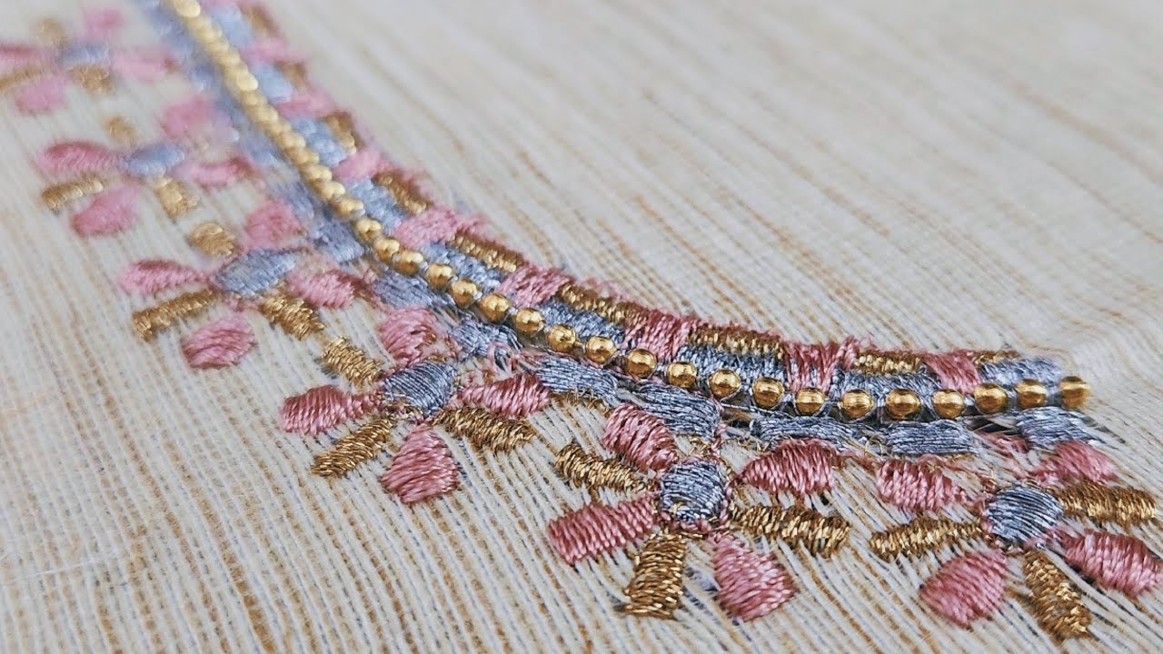 Simple machine embroidery try it on your next blouse 😍 - YouTube