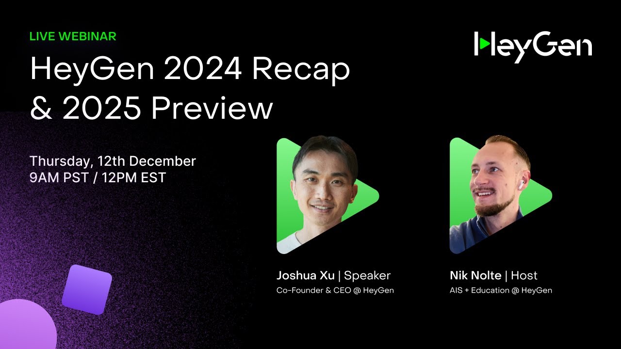 HeyGen 2024 Recap & 2025 Preview - YouTube