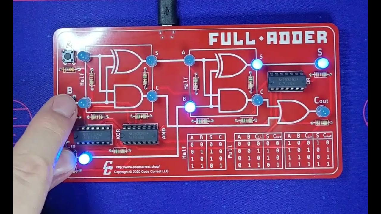 Binary Full Adder Learning Kit #4 - Demo - YouTube