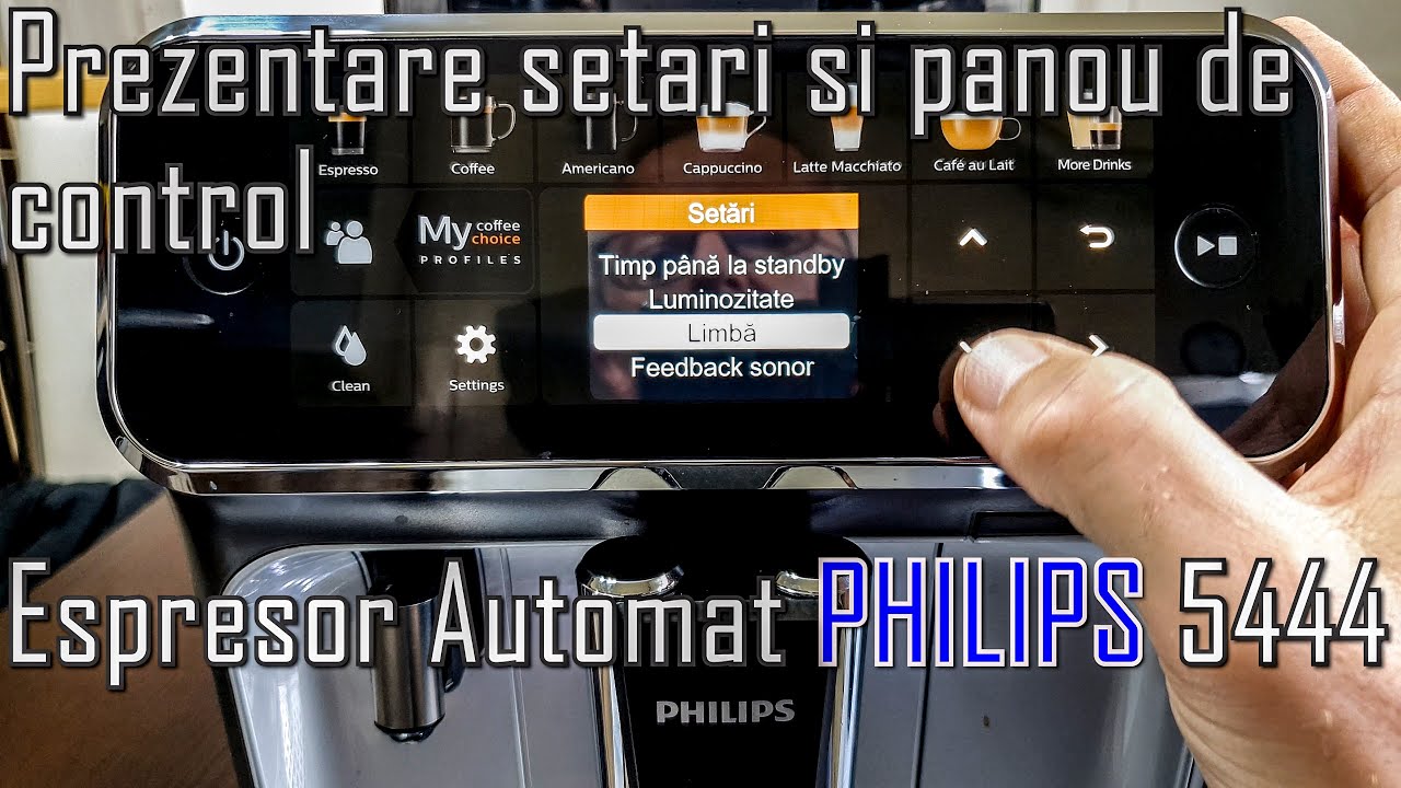 Prezentare setari si panoul de control display espresor automat Philips ...