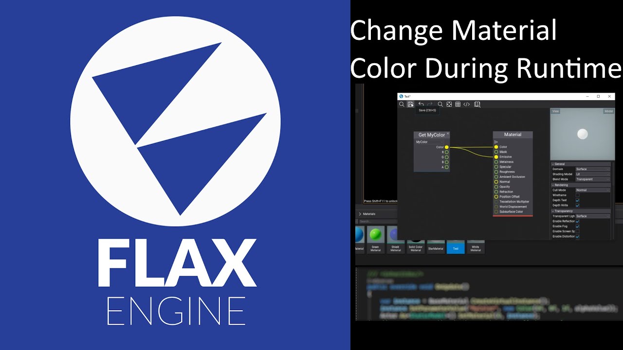 Flax Game Engine: Change Material Color During Runtime - YouTube