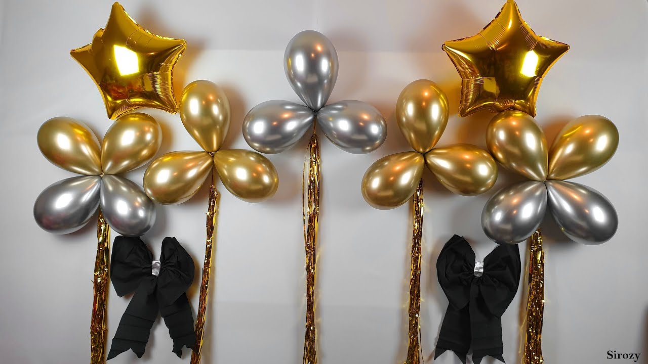 Easy DIY Gold & Silver Backdrop | Balloon Party Decoration For New Year ...