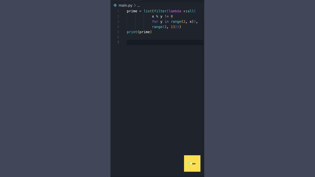 Generate Prime Numbers Using Lambda Py001 Coding Programming Python Youtube 