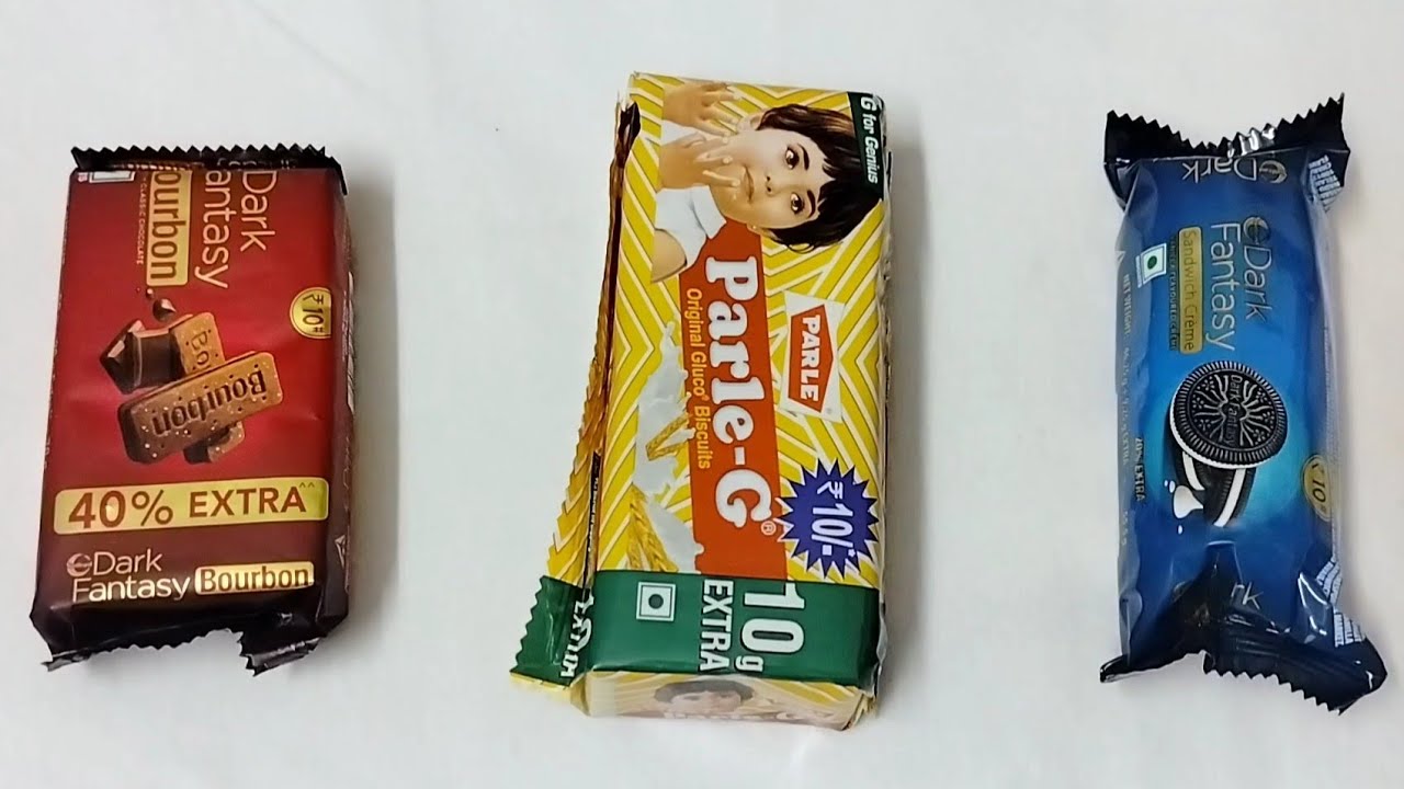 Dark Fantasy Bourbon vs Parle-G vs Dark Fantasy Vanilla Creme Biscuit 🍪 ...